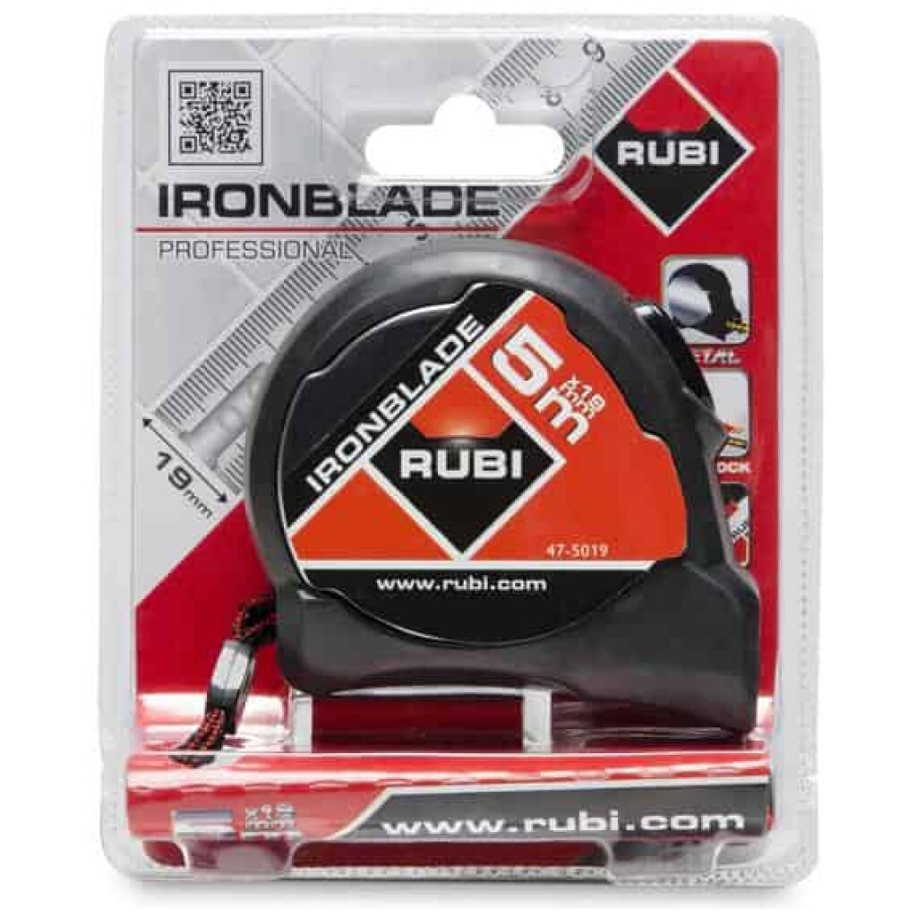 Flexómetro IRONBLADE 5 m. x 19 mm. Rubí • Herramientas Bazarot