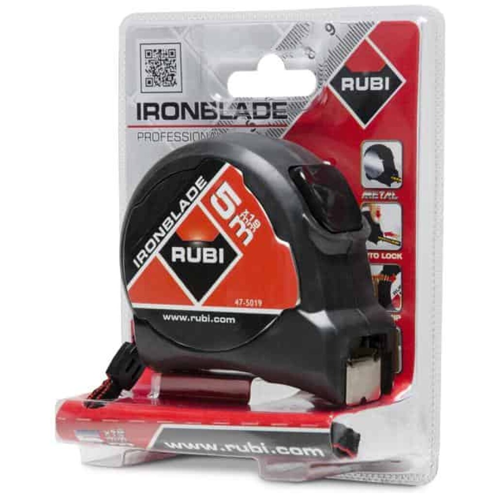 Flexómetro IRONBLADE 5 m. x 19 mm. Rubí • Herramientas Bazarot